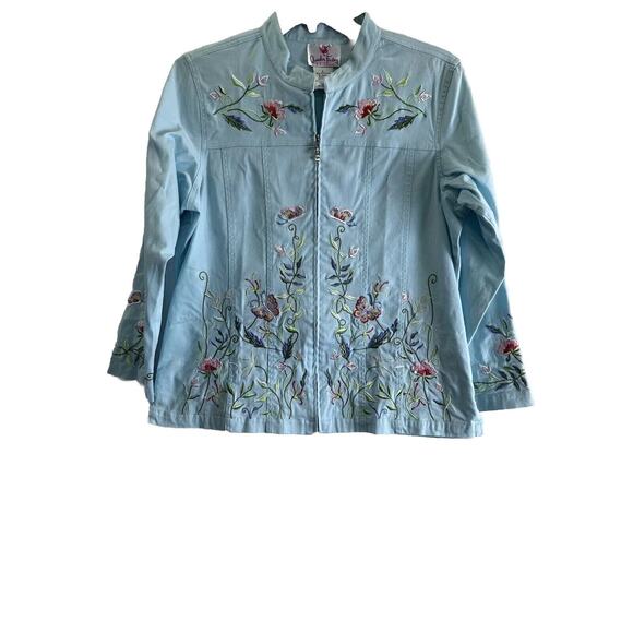 Quacker Factory | Jackets & Coats | Quacker Factory Jacket L Turquoise ...